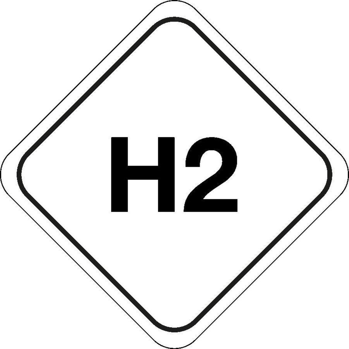 H2 gas bord - kunststof 150 x 150 mm | bol