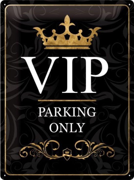 VIP Parking Only - Metalen Wandplaat | bol.com