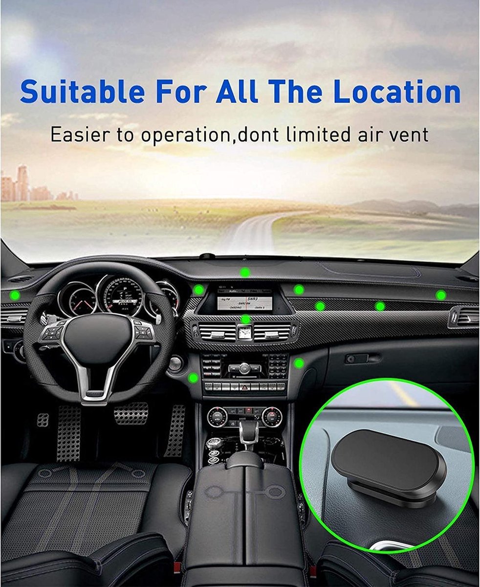 Magneet dashboard auto houder 2 Stuks + Metalen Plaatjes | Metalen ...