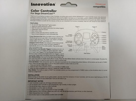 Innovation Wired Controller-Zwart (Sega Dreamcast) Nieuw | bol