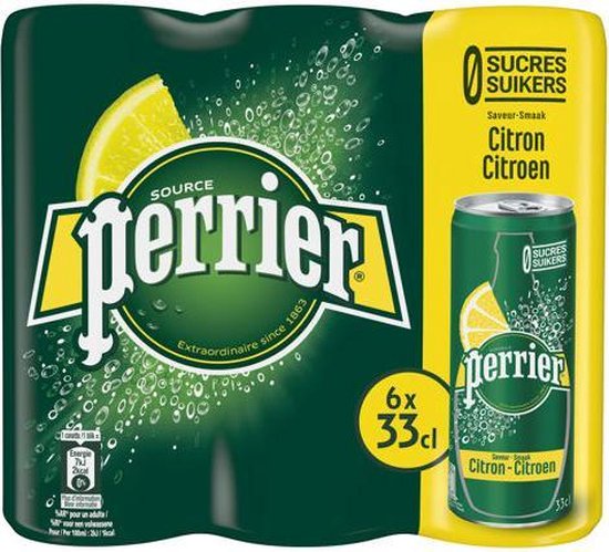 Perrier Citroen 4 X 6 Pack 33cl Slim Blik Bruisend water , Spuitwater ...