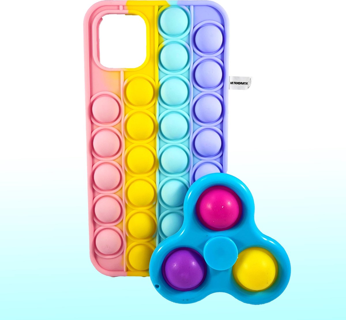 Ultrasativa® Apple iPhone 12 Pro Max Pop It Fidget Toy Case - Fidget Spinner - Pop It... | bol.com