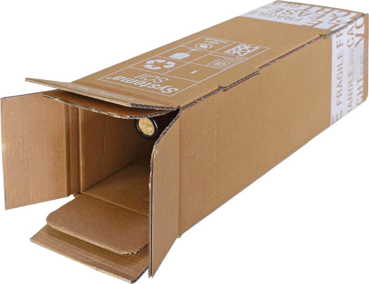 5 x Wijnverzenddoos 1 fles dubbelgolf / verzenddoos voor 1 fles ...