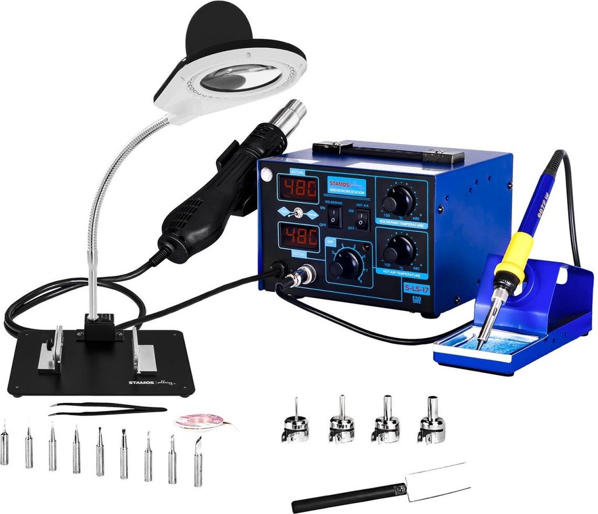 Stamos Set soldeerstation - 2 Displays - 700 Watt - Soldeerbout - Hete ...