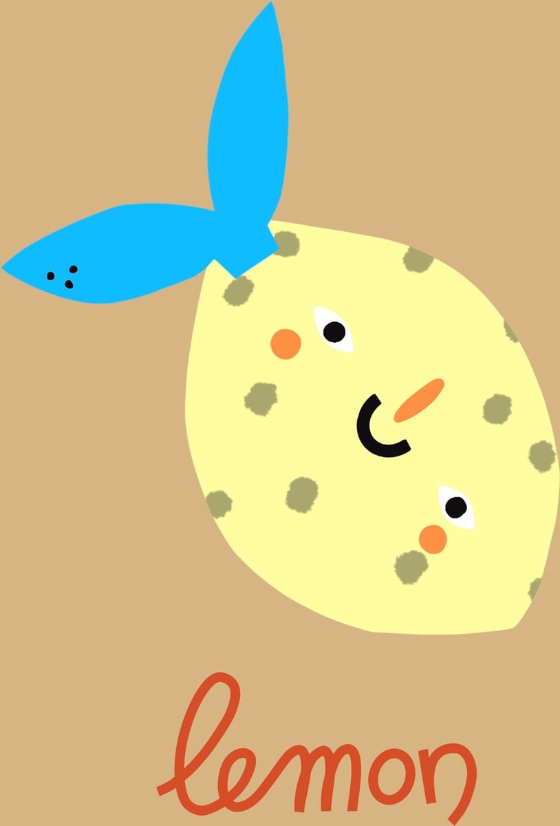 Citroen / Lemon A3 Poster Babykamer Poster / Kinderkamer Poster / Kaart ...