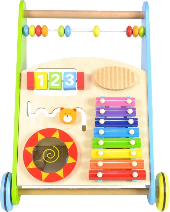 Loopwagen Hout voor Baby +/- 1 jaar | Babywalker | Educatieve ...