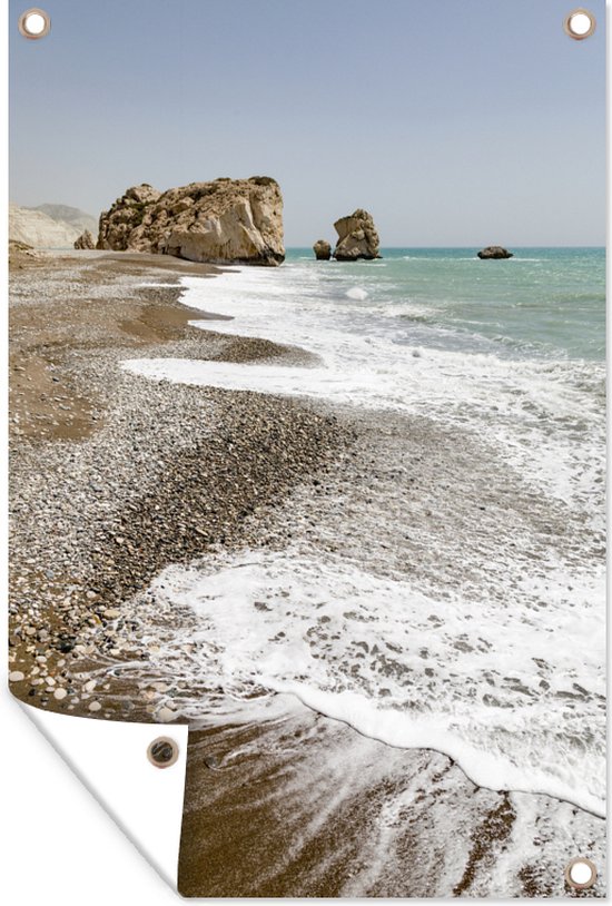 Tuinposter - Tuindoek - Tuinposters buiten - Golven spoelen aan op het ...