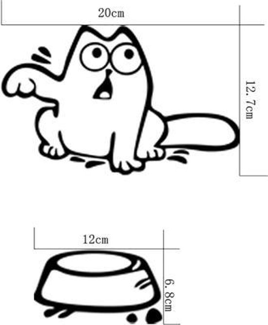 GoedeDoelen.Shop | Auto sticker Kat met voerbak zwart | Sticker voor ...