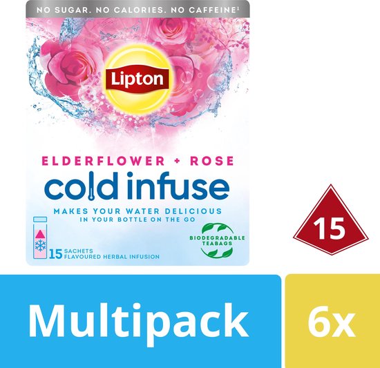 Lipton Cold Infuse Elderflower Rose - 6 x 15 zakjes ...