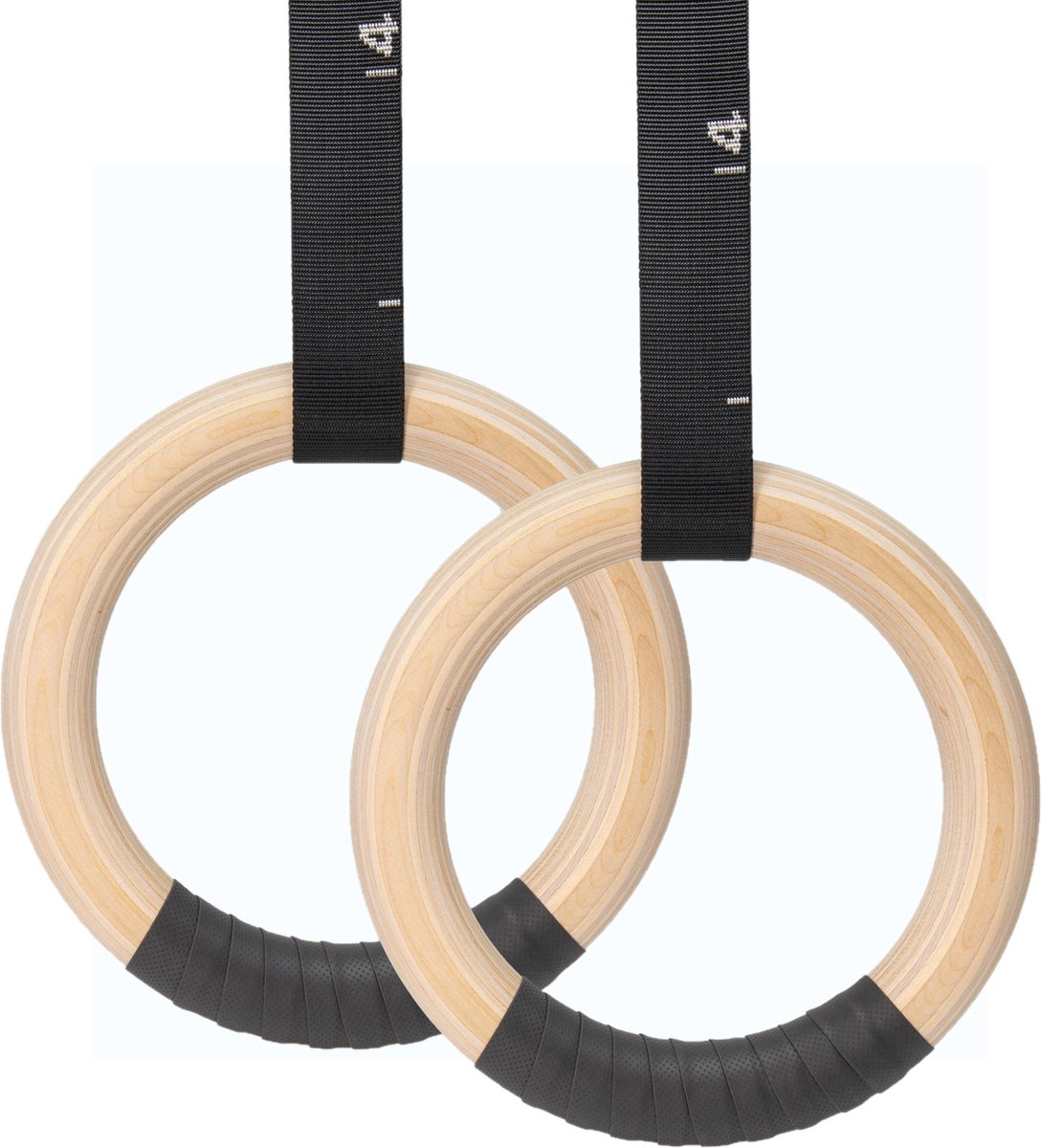 Anneaux de gymnastique en bois - avec bande de Anneaux et sangles de ...