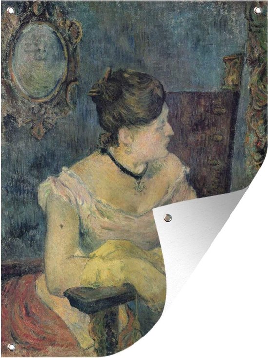 Tuin decoratie Madame Mette Gauguin in avondjurk - Schilderij van Paul ...