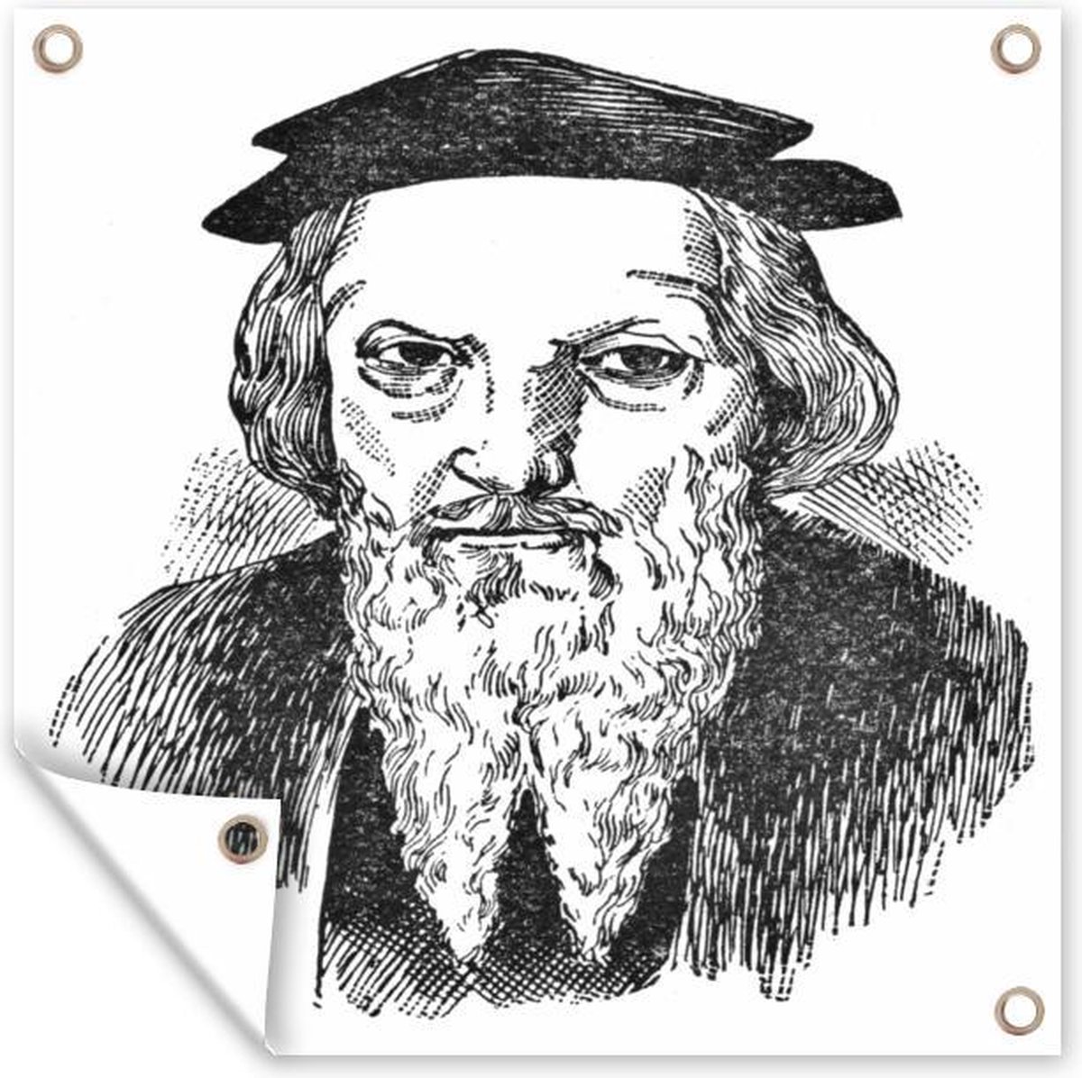 Illustration d'un portrait de visage de Sebastian Cabot affiche de ...