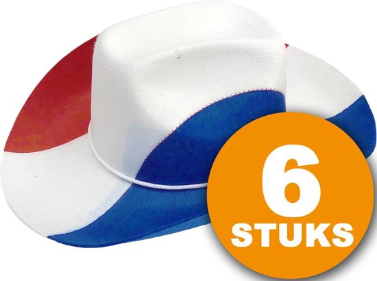 Oranje Feesthoed | 6 stuks Oranje Hoed Rood-Wit-Blauw | Feestartikelen ...