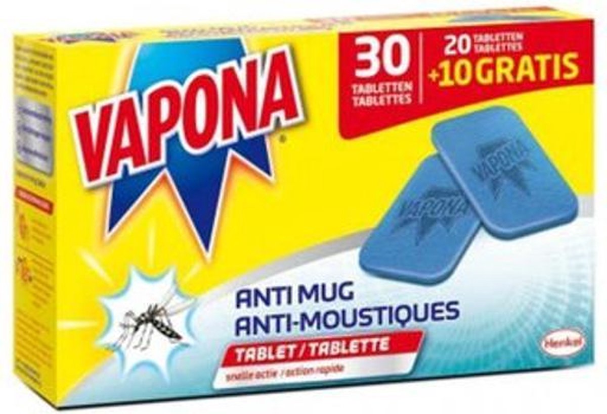 Vapona Anti-mug Tablets 60 nachten - 60 tabletten (2x30) | bol