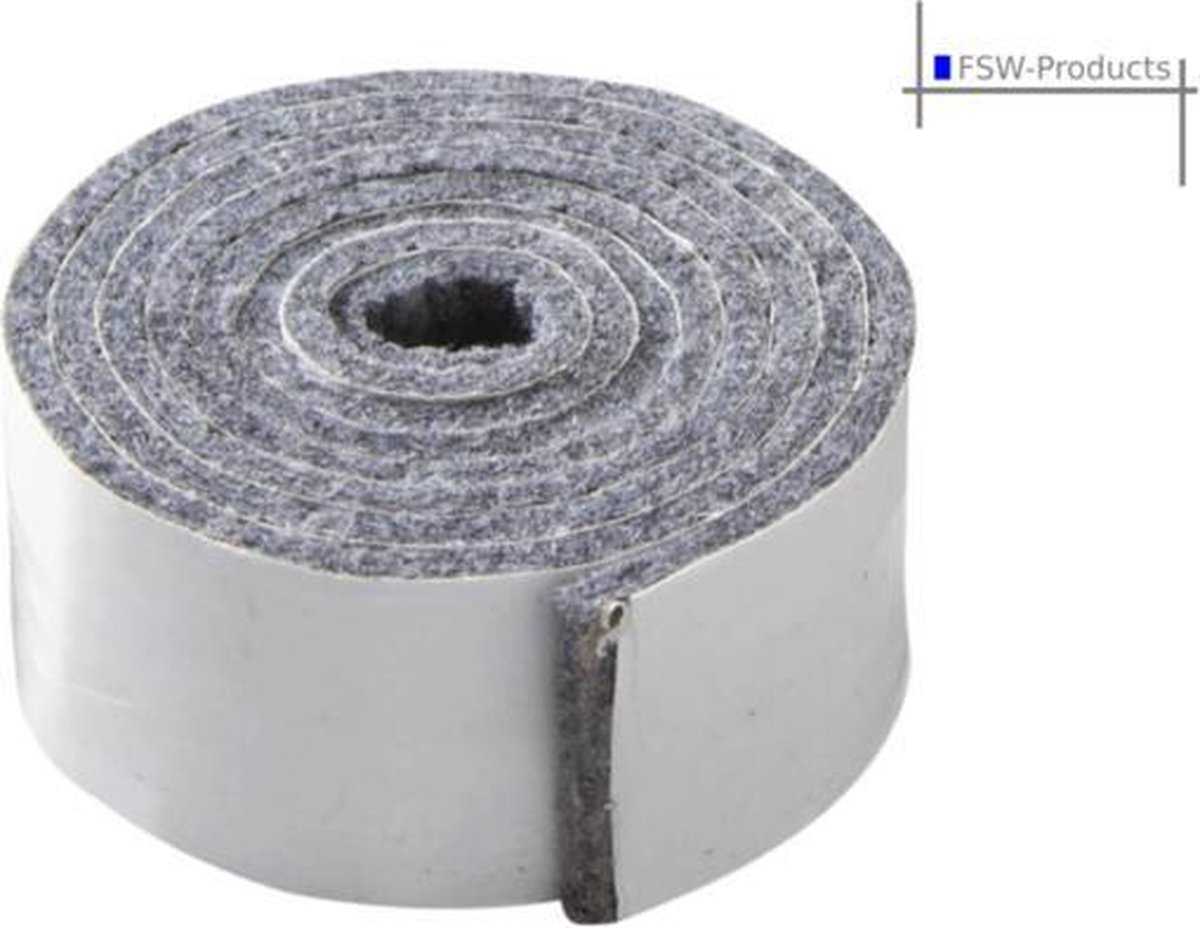 bol.com | FSW-Products - Zelfklevende Vilt Grijs (Rol 1 Meter) - 4cm ...