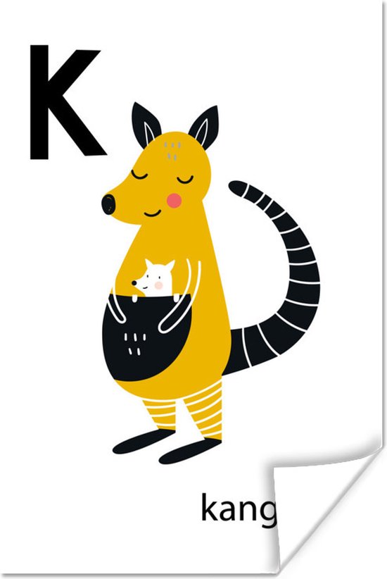 Illustration pour enfants des lettres de l'alphabet 'Kangourou' sur ...