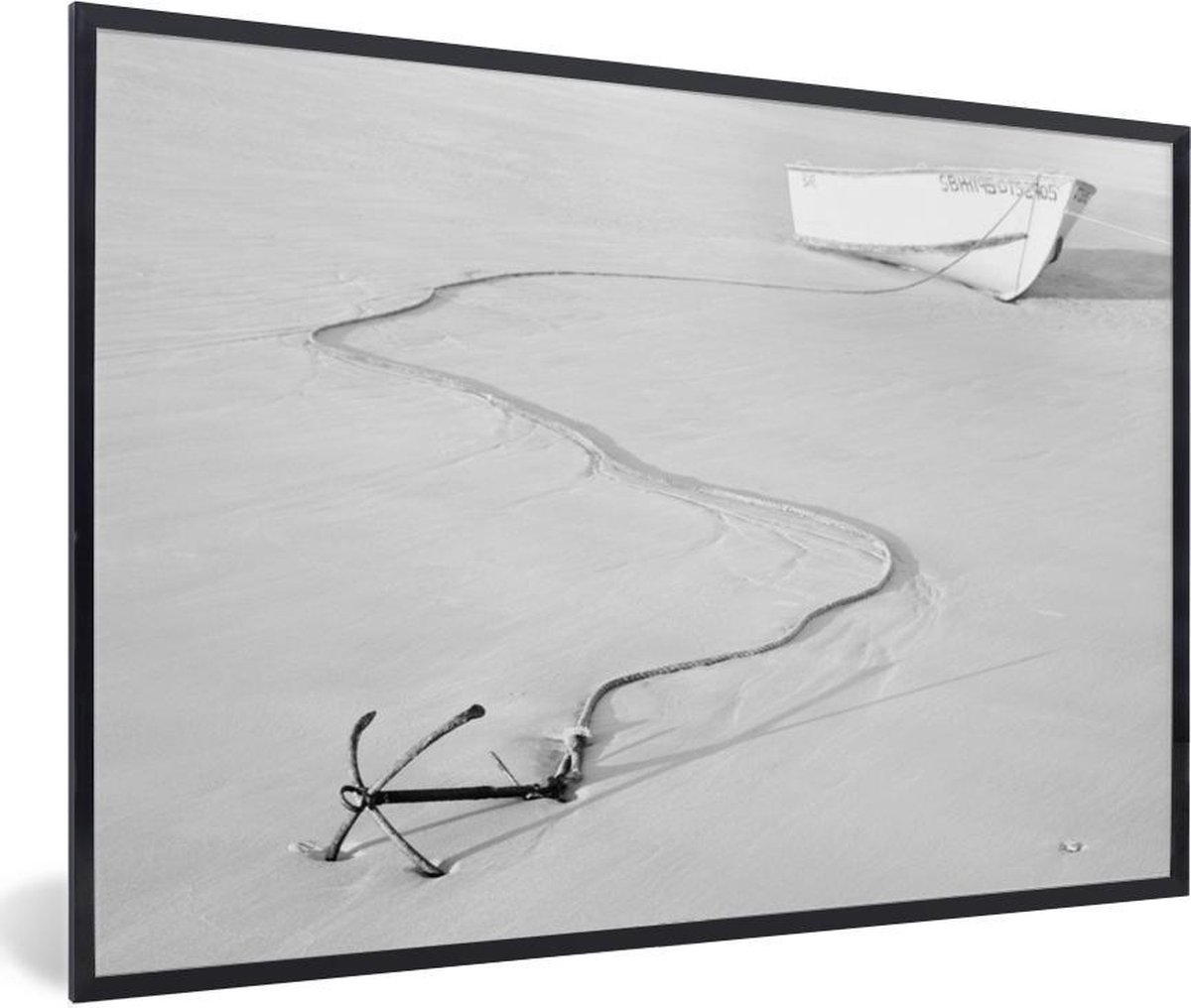 Fotolijst incl. Poster - Anker aan een roeibootje - 60x40 cm ...