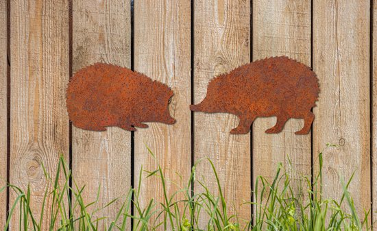 Cortenstaal Egeltjes (2 stuks) | 19x12 & 23 x 14cm(LxB) | Kunst van ...