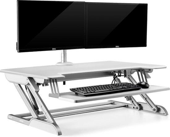 Alberenz® zit sta bureau wit - Ergonomisch bureau - Bureau verhoger ...