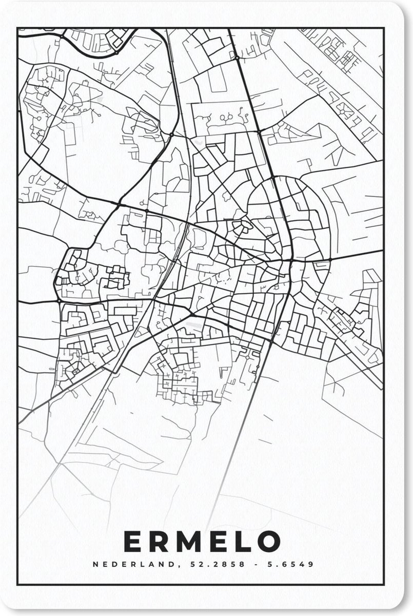Kaart - Ermelo - Zwart - Wit | bol.com