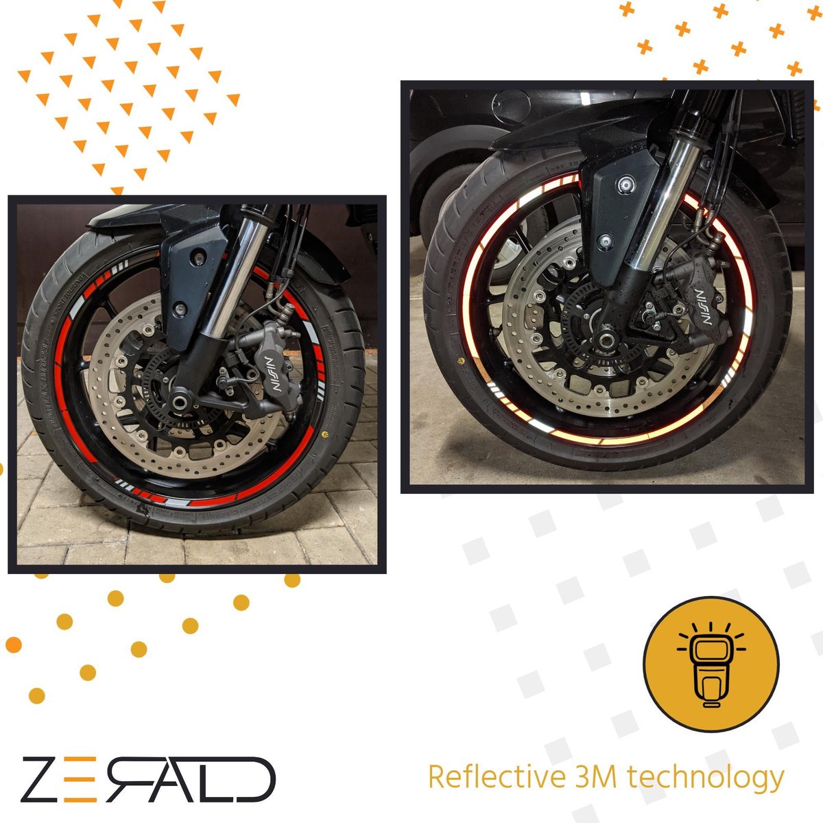 Zerald - Motor wiel / velg Sticker - Reflecterende stickers voor ...