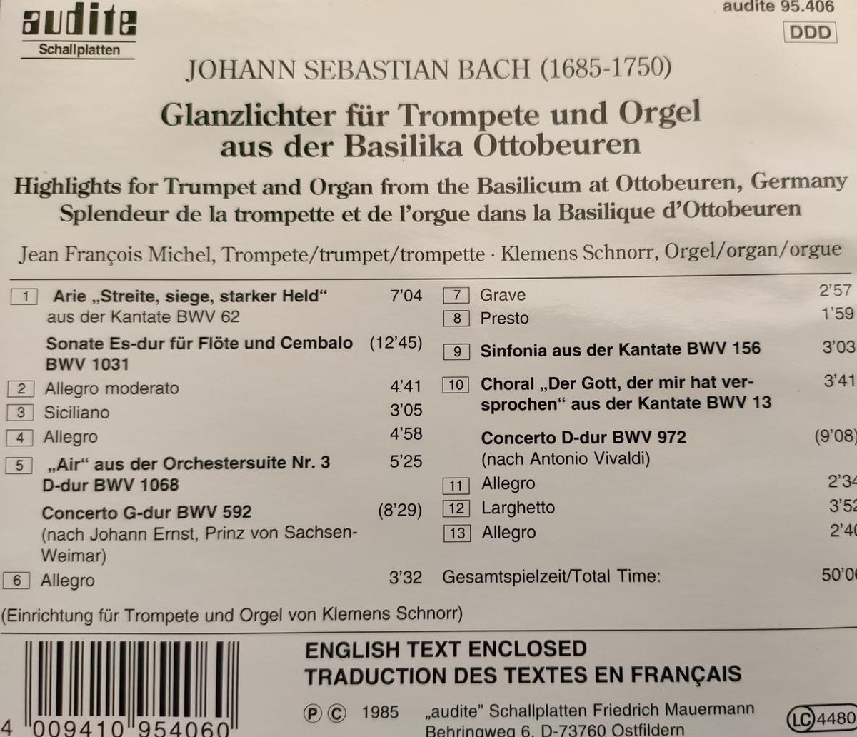 Klemens Schnorr & Jean François Michel - Highlights Trumpet & Organ (CD ...