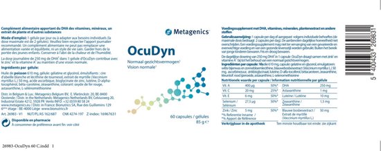 Metagenics Ocudyne 60 capsules | bol