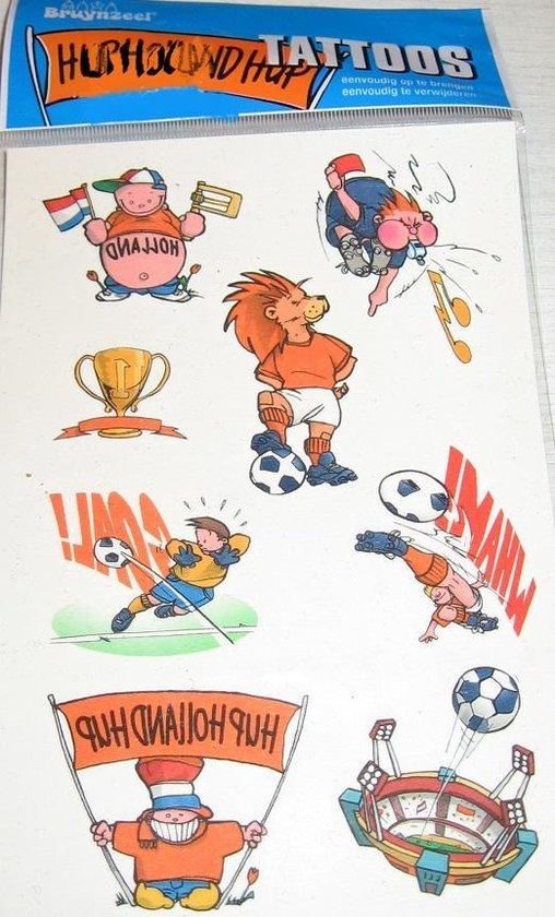 EK WK oranje voetbal - tatoeage stickers - per 2 vellen | bol