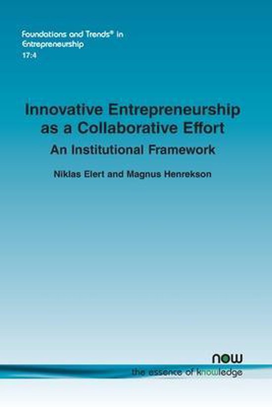 Foundations and Trends® in Entrepreneurship- Innovative Entrepreneurship as a... | bol.com