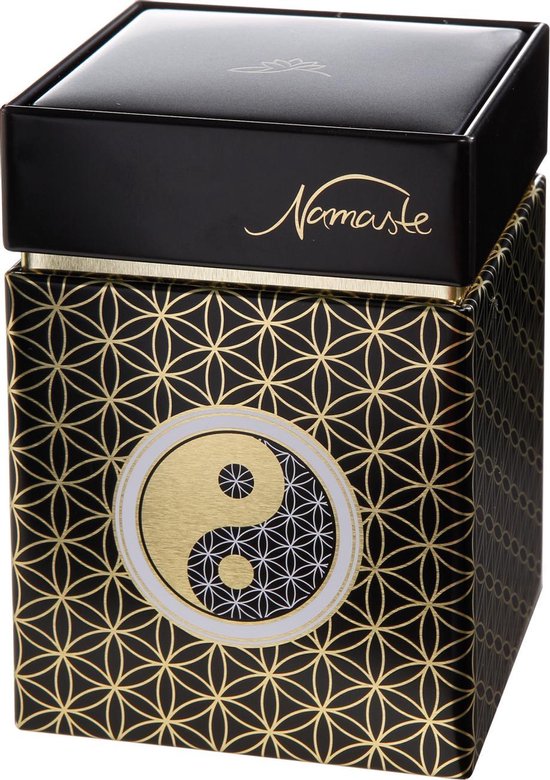 Goebel - Lotus | Theedoos Yin Yang Zwart | Metaal - 11cm - bewaardoos | bol