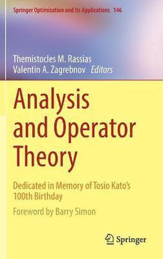 Analysis and Operator Theory | 9783030126605 | Boeken | bol.com