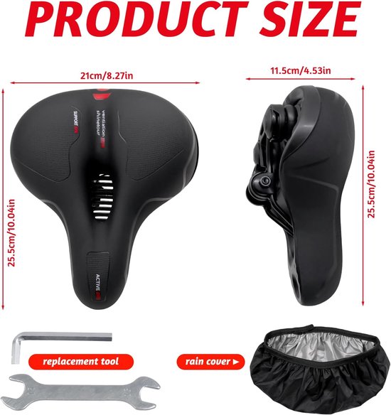 Fietszadel - Mountainbikezadel - Fietszadel Unisex - Breed En ...