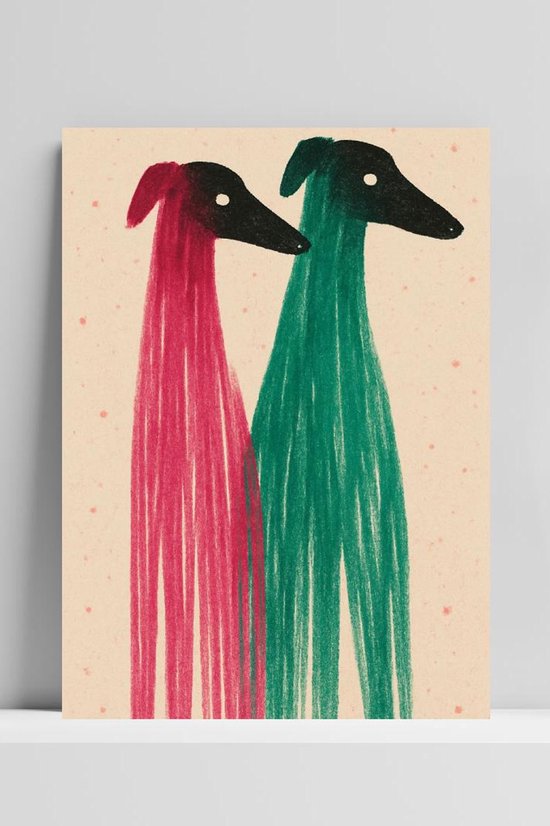 Honden Poster - Dieren Posters - Kunst - Koppel - Minimalistisch ...