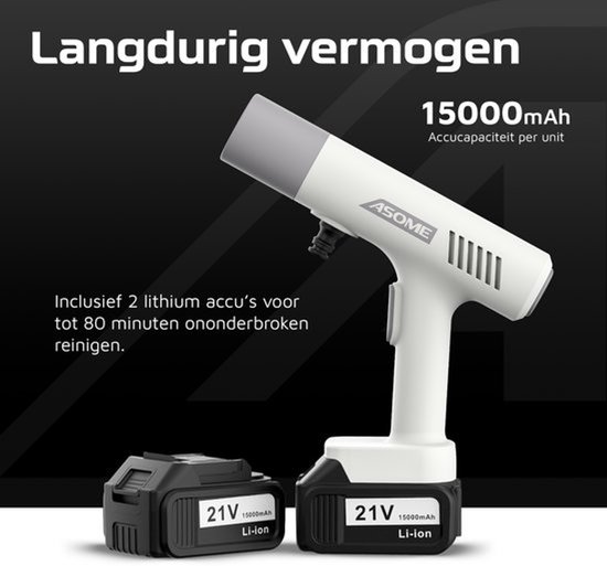 ASOME X021 Hogedrukreiniger - Hogedrukreiniger Accu - Hogedrukreiniger ...