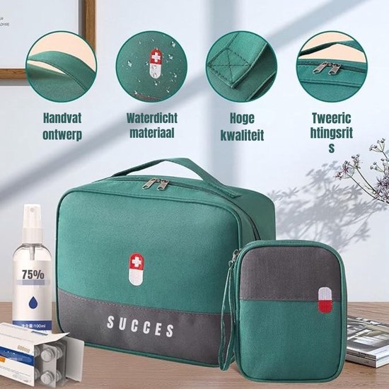 SAVI® Ehbo Reisset - Reisset - EHBO - Set 4 Stuks - Groen - 25cm x 20cm ...