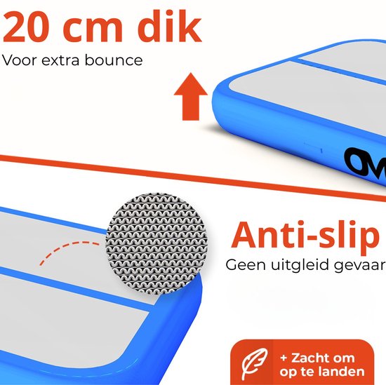 One Movement® Airtrack 3 Meter – Turnmat voor Kinderen – 20 cm Dik ...