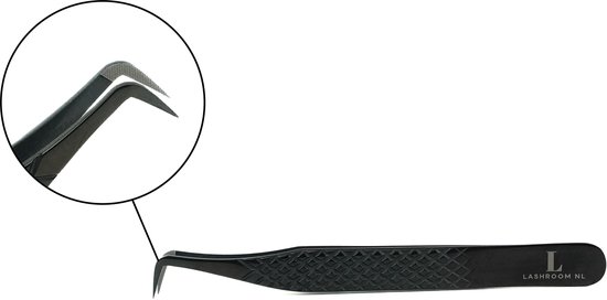 Wimper extension pincet - Booth fiber grip diamond - Zwart | bol
