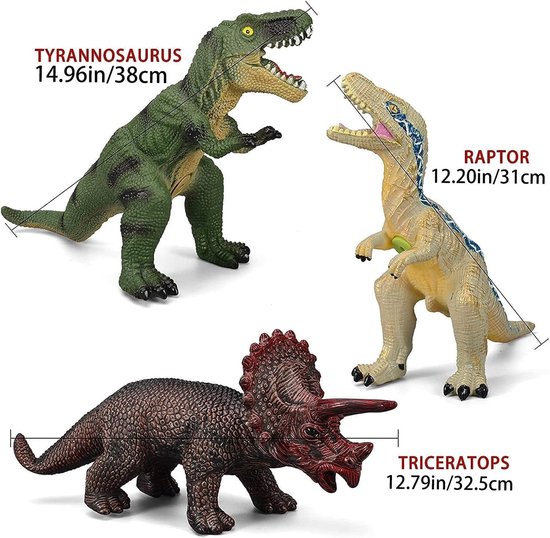 Set van 6 jumbo dinosaurussen voor kinderen van 3-5 jaar en peuters ...