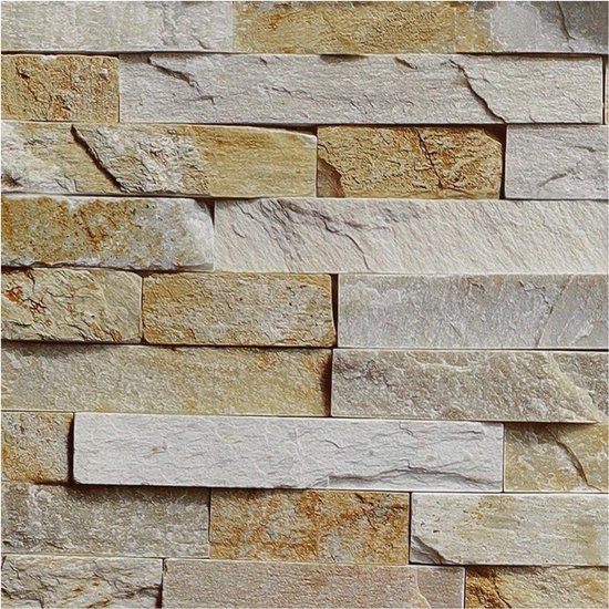3D-zelfklevend behang beige - steenlook - 40 cm x 10 m | bol