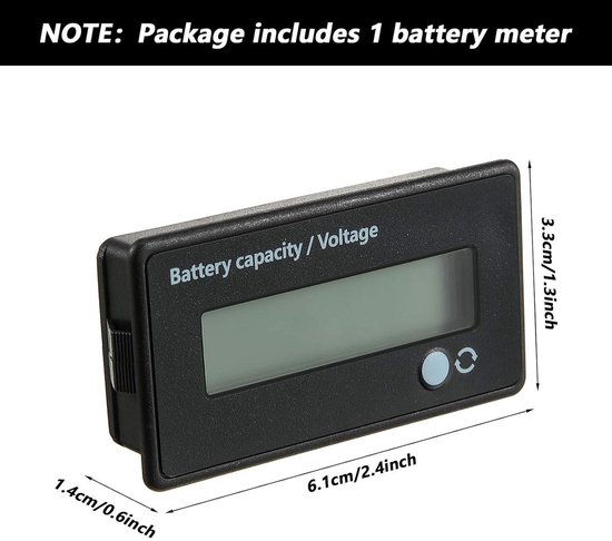 12V - 72V Batterij Meter met Alarm en Capaciteit Indicator - Voltage ...
