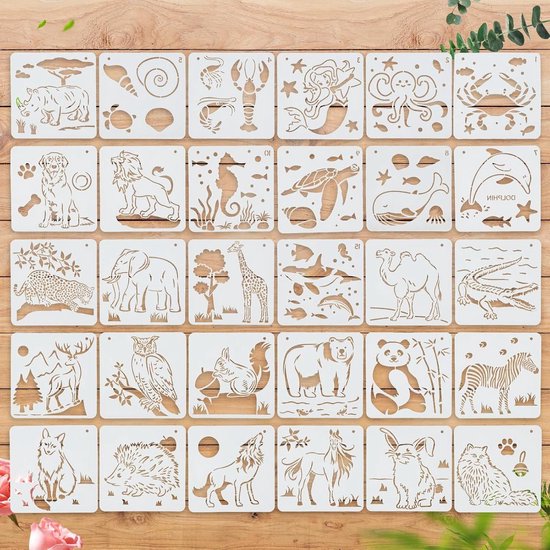 30 dieren sjablonen voor schilderen en creatieve projecten ...