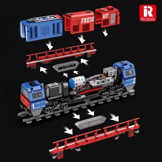 Reobrix 66021 G2000 Vracht trein retro classic bouwset | Locomotief ...