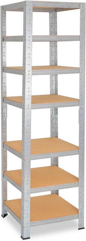 Stevige Metalen Stellingkast met 7 Legborden - 180x45x45cm - 125kg ...