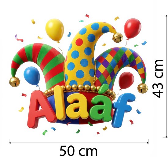 Raamstickers Carnaval – ALAAF – MEDIUM 50cm breed - Carnaval versiering ...