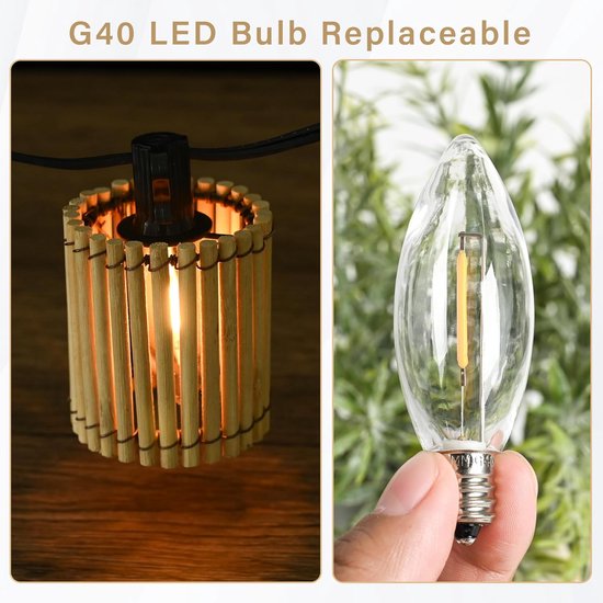 Decoratieve Rottan Lichtslingers op Zonne-energie voor Buiten en Binnen ...