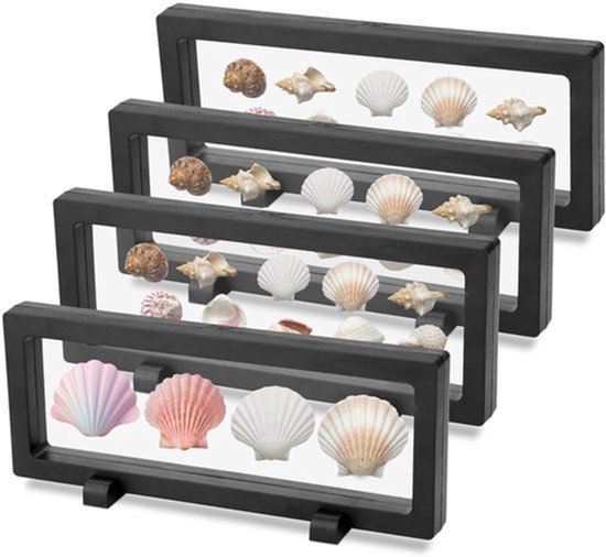 KARZO - 4 stuks 3D zwevende displaystandaard voor schelpen 23x9x2cm 3D ...