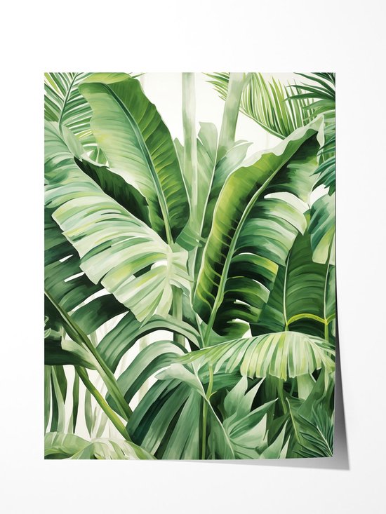 Groene Tropische Bladeren - Poster 100x150 cm sfeervolle wanddecoratie ...