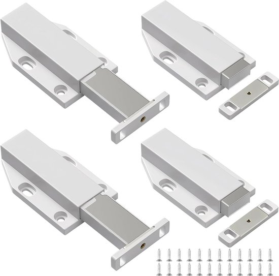 4x Druksluiting Kastdeur & Lades - Magnetisch Open Systeem Zonder Greep ...