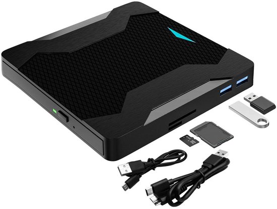 Externe 5-in-1 cd/dvd-drive, ondersteunt USB 3.0 en Type-C interfaces ...