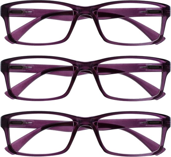 Stylish Purple Reading Glasses Set - 3 Pairs +2.50 | bol